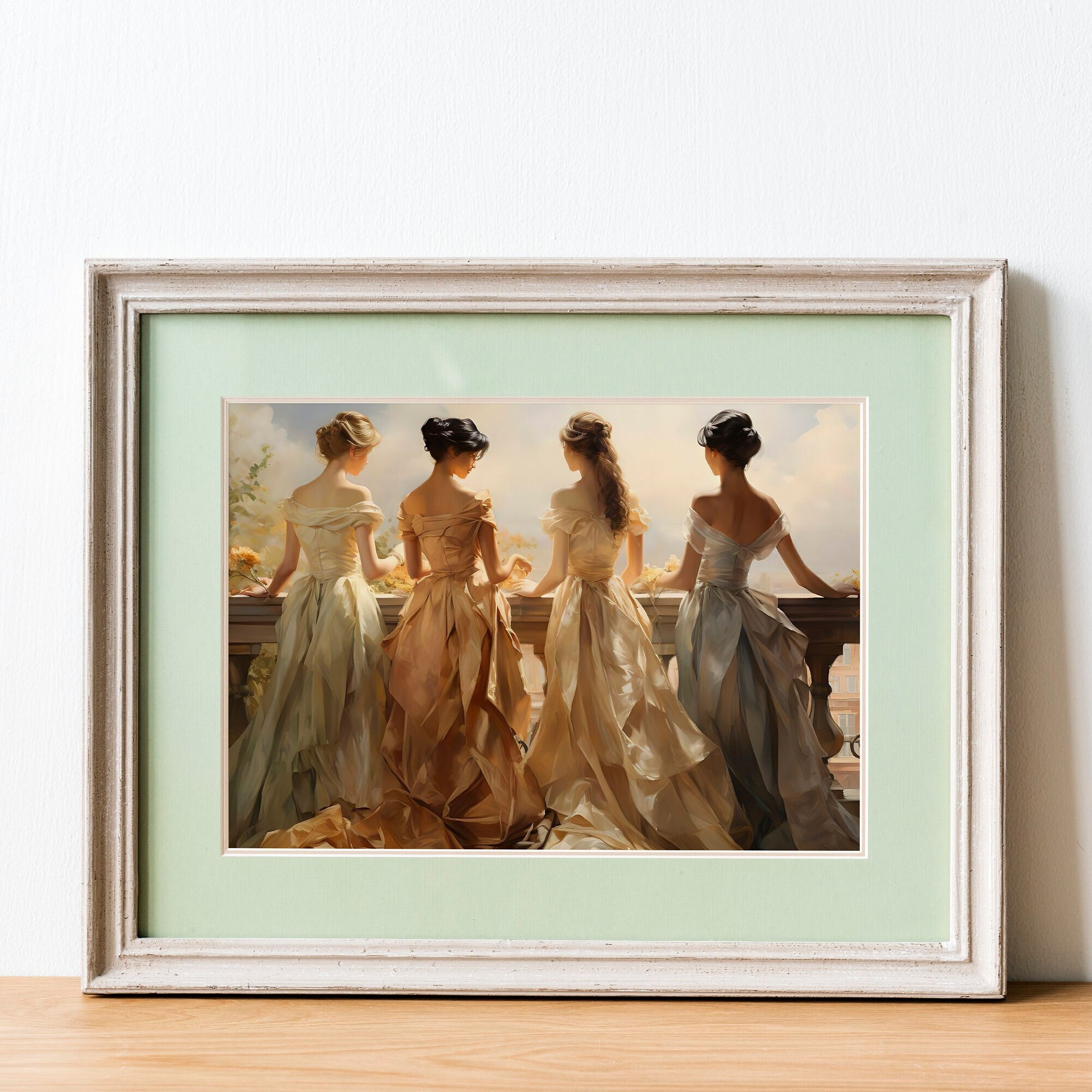 Victorian Women Painting, Vintage Women Print, Antique Wall Decor ...