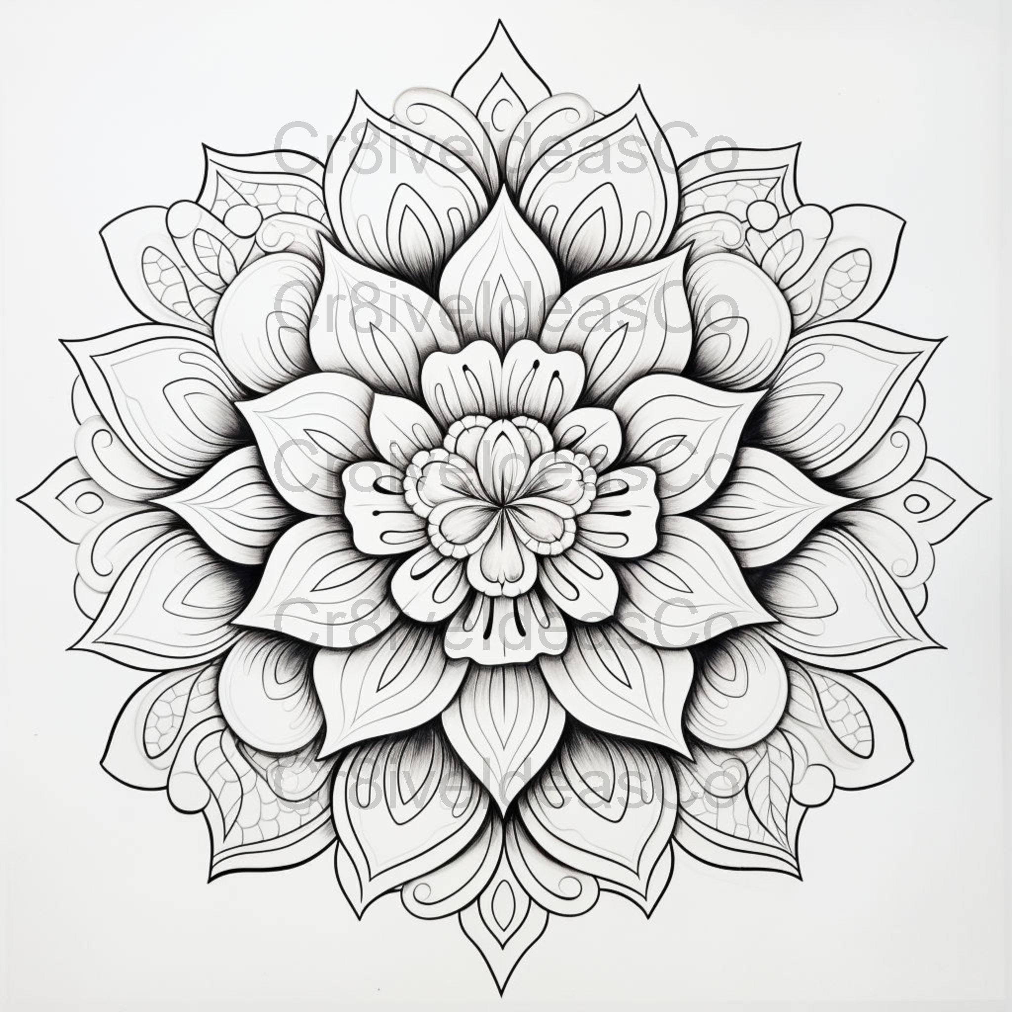 Lotus Flower Mandala | Instant Download I Printable Coloring Sheets I ...