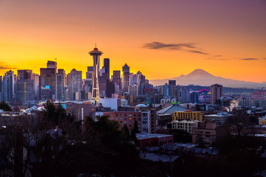 Seattle Bright Sunrise - Etsy