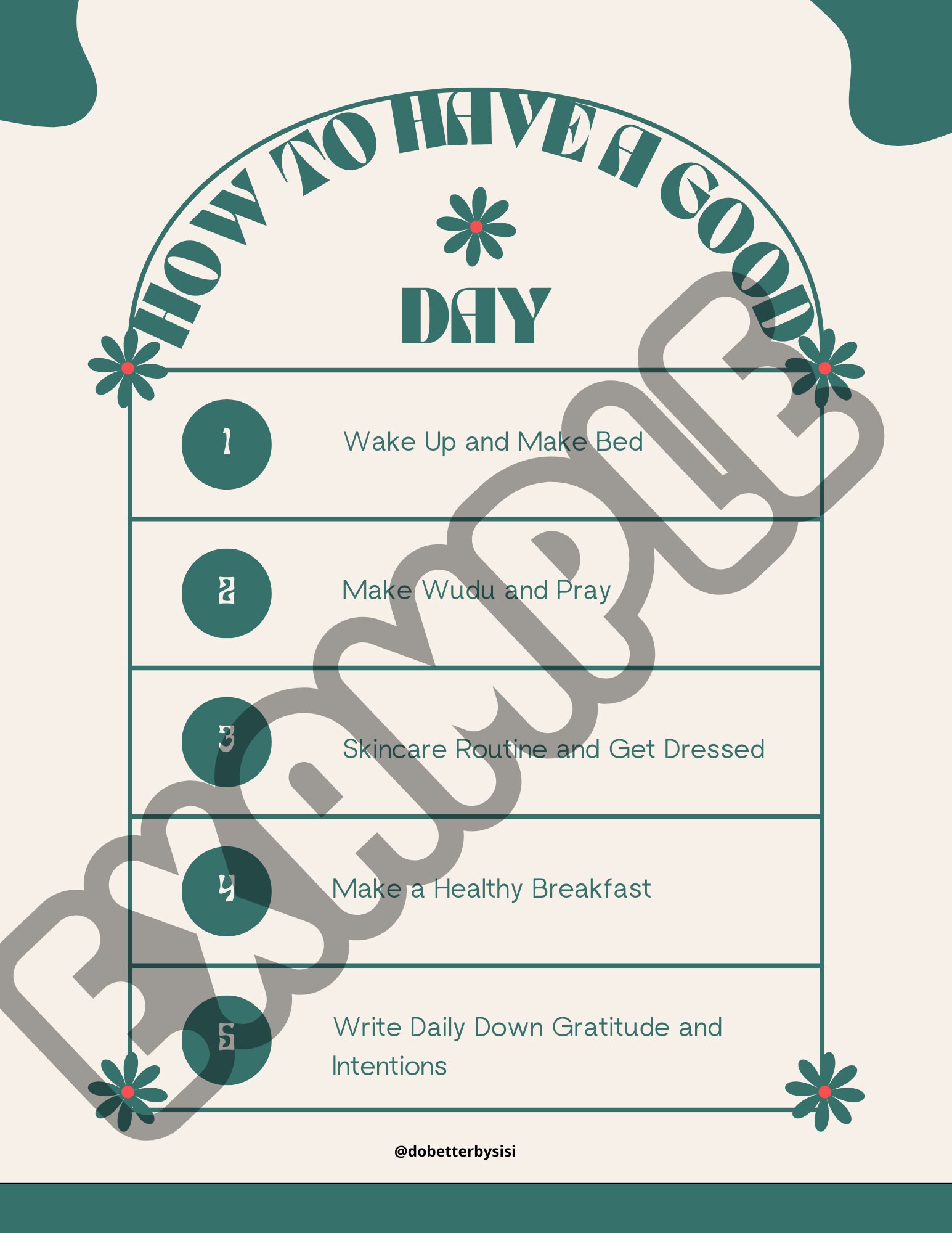 Customizable Printable Digital Download How to Have a Great Day ...