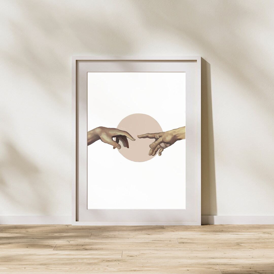 Lovesand Hand Touching Digital Art | Bedroom Wall Decor, Hands Touching ...