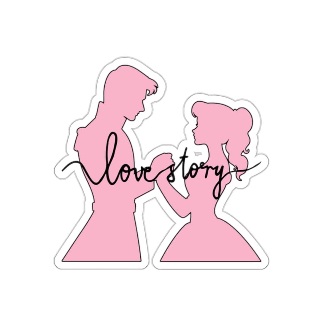 Romantic Love Story Couple Kiss-cut Sticker, Relationship Anniversary ...