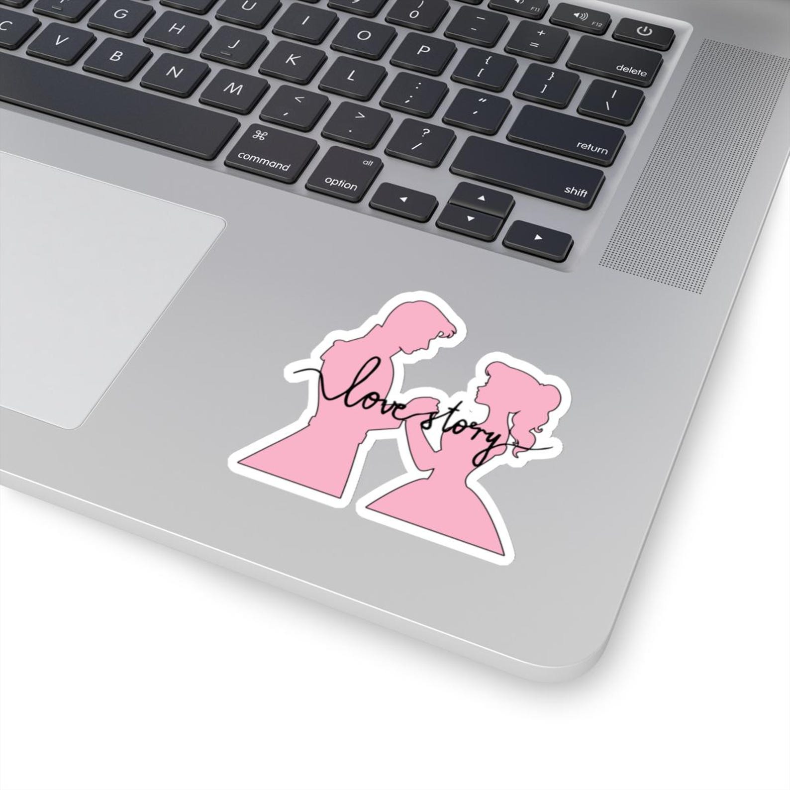 Romantic Love Story Couple Kiss-cut Sticker, Relationship Anniversary ...
