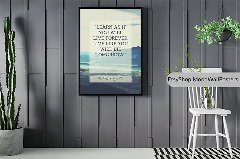 Learn as You Will Live Forever Printable up to One Meter High / 40 Inch ...
