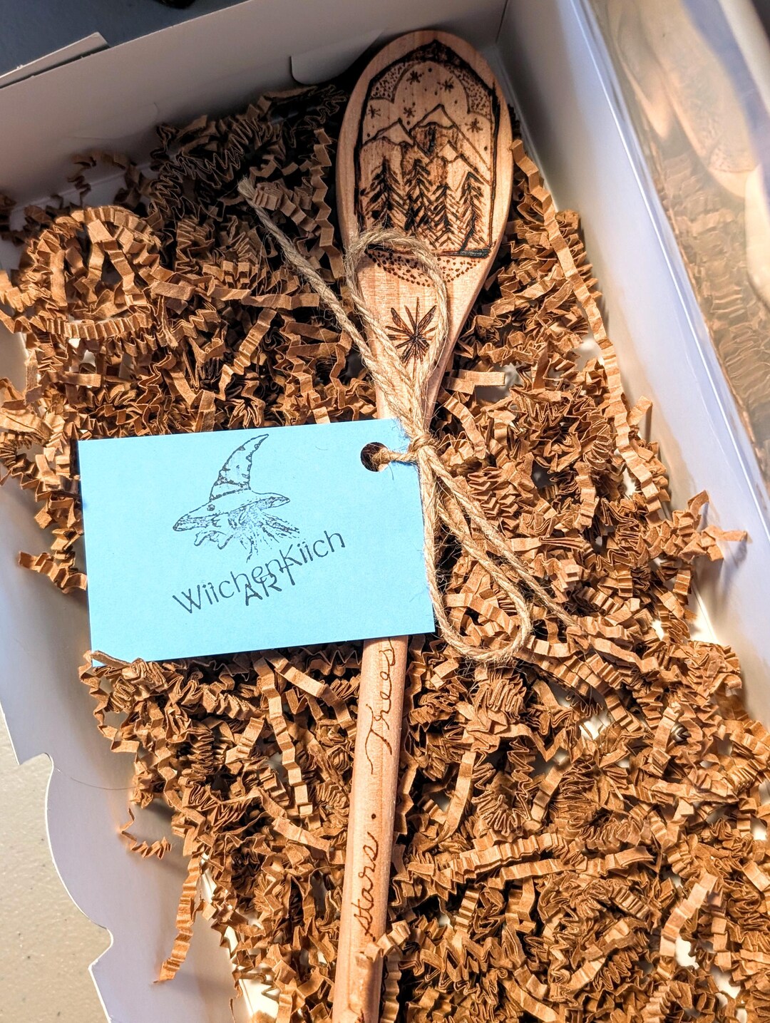 Mountains, Stars & Trees - Wood Burned Spoon - Etsy