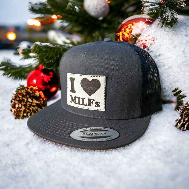 I Love Milfs White Leather Patch Hat - Etsy