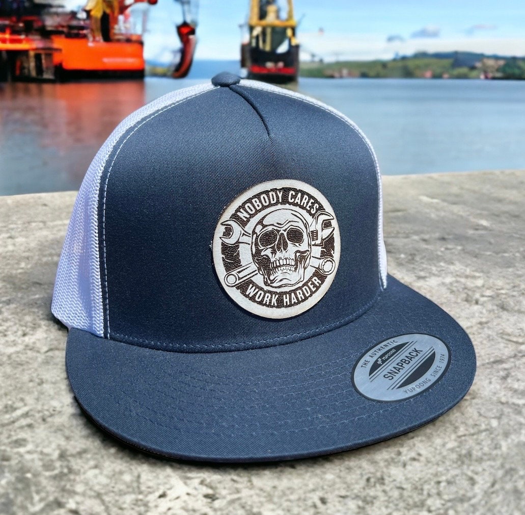 Nobody Cares, Work Harder Leather Patch Hat - Etsy