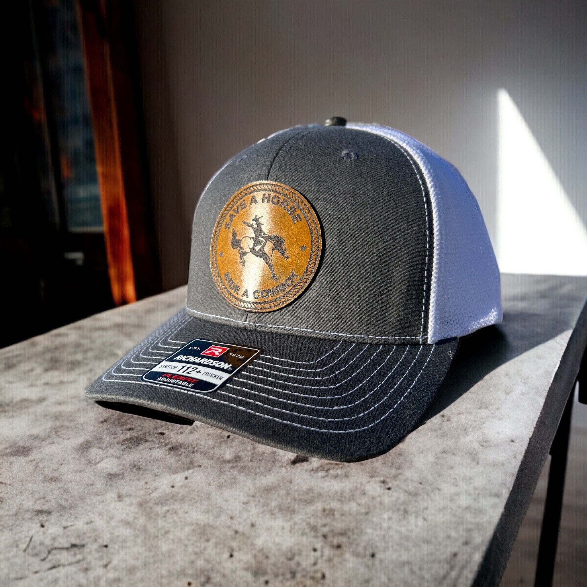 Save a Horse, Ride a Cowboy Leather Patch Hat - Etsy