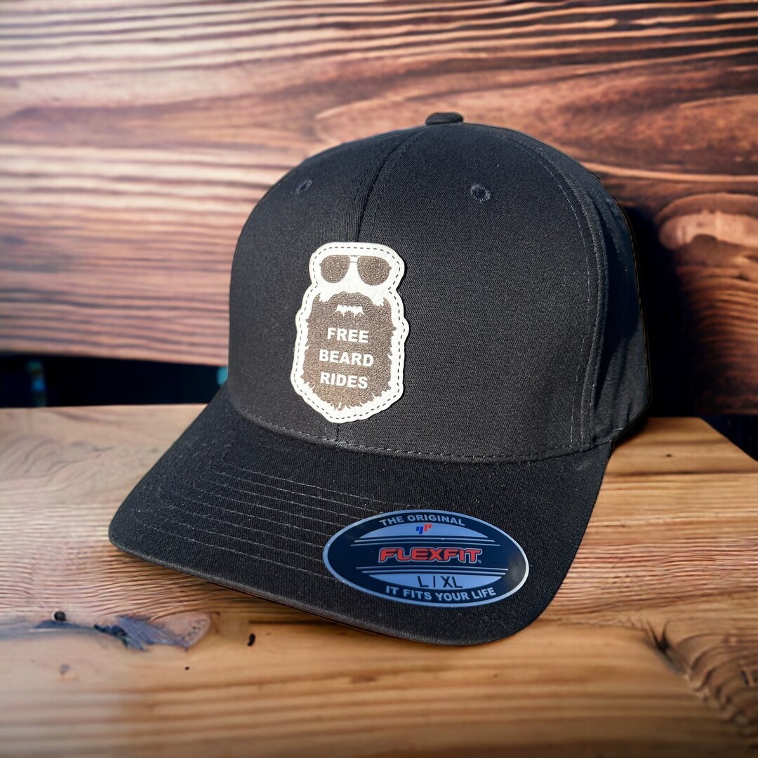 Free Beard Rides Leather Patch Hat Flex-fit - Etsy