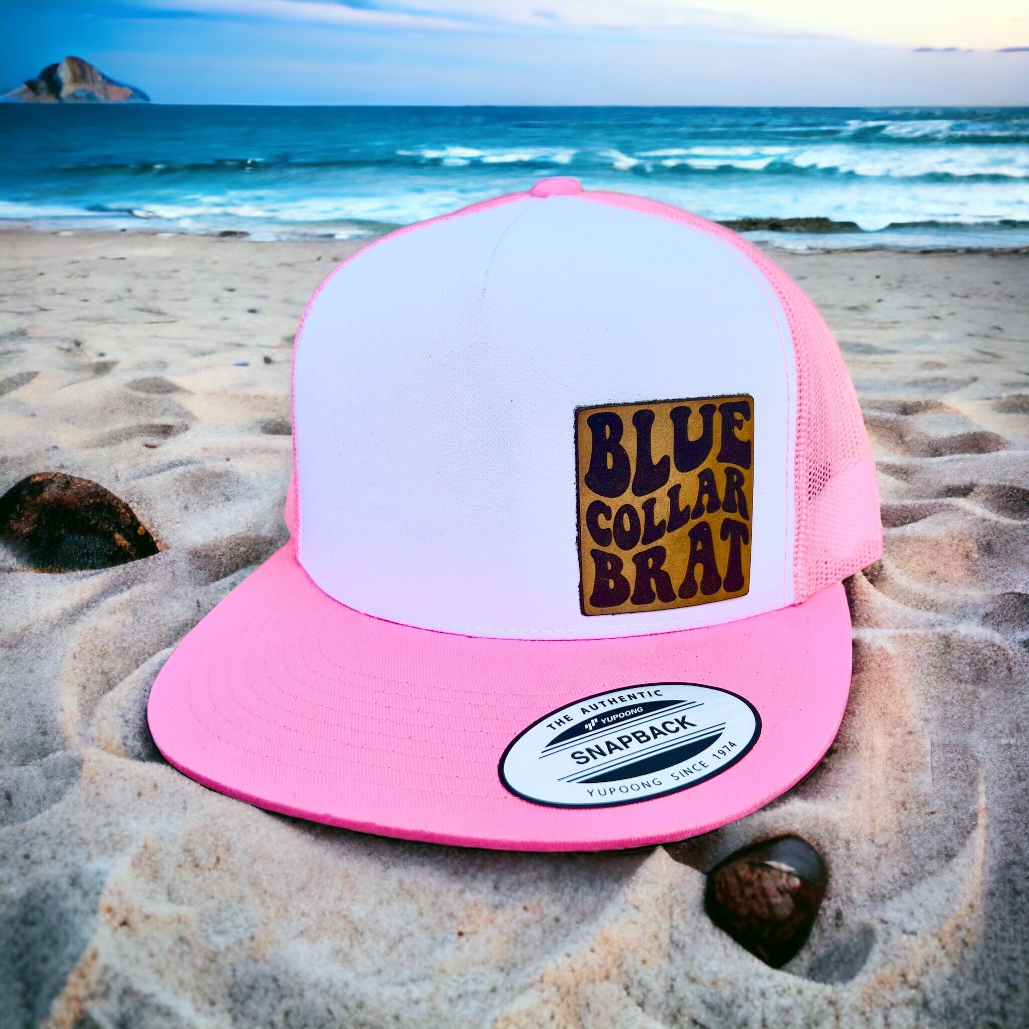 Blue Collar Brat Leather Trucker Cowgirl Snapback Hat - Etsy