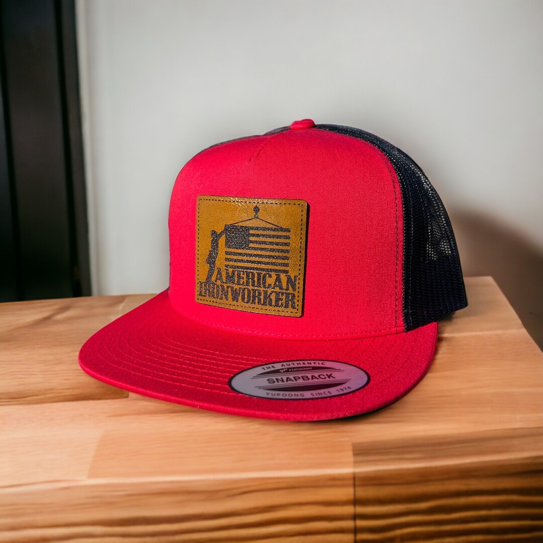 American Ironworker Leather Patch Hat - Etsy