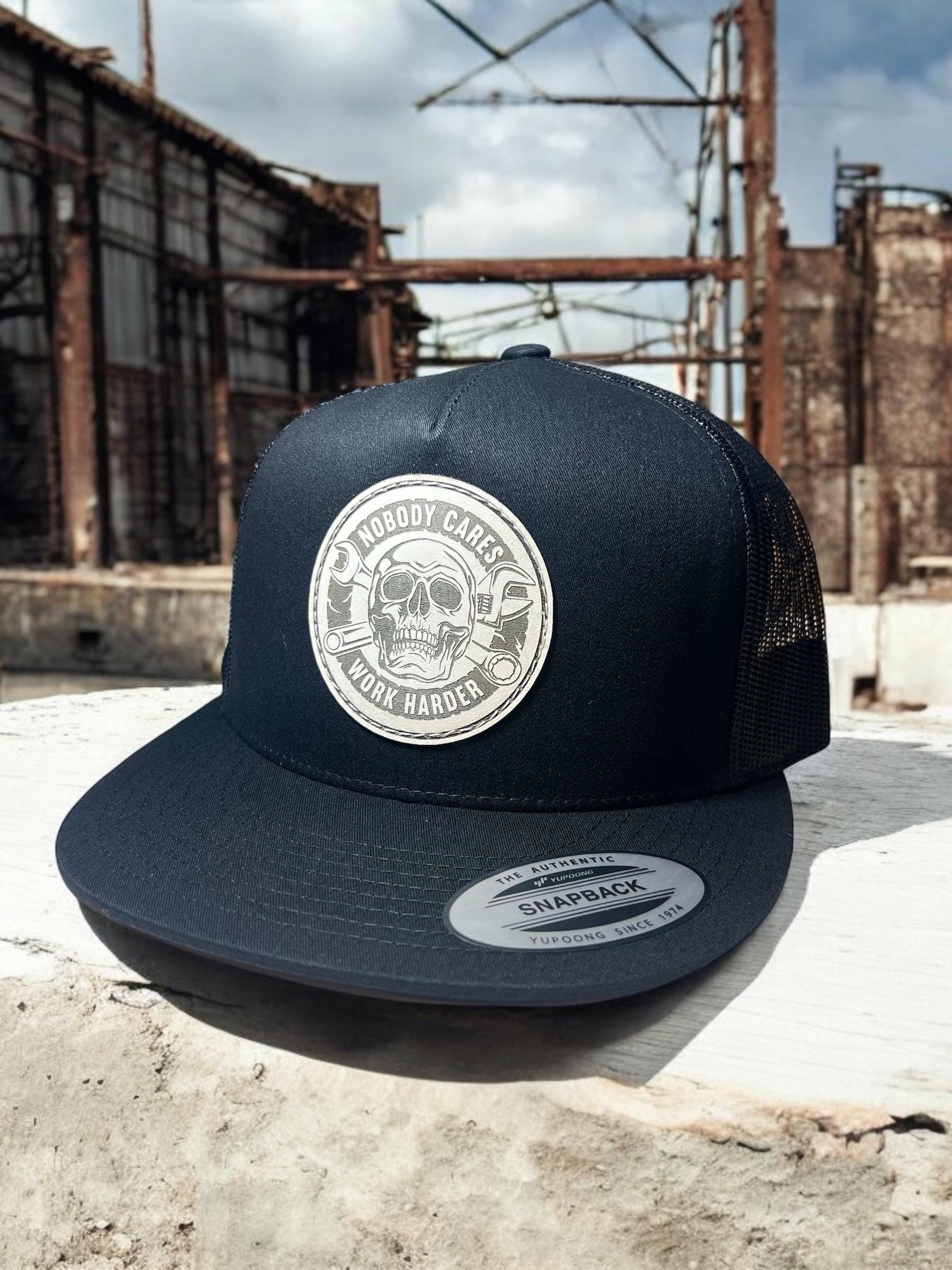 Nobody Cares, Work Harder Leather Patch Hat - Etsy