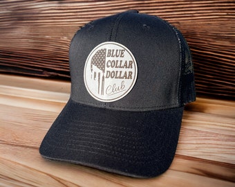 Blue Collar Dollar Leather Patch Hat Trades, Skilled Labor, Union - Etsy