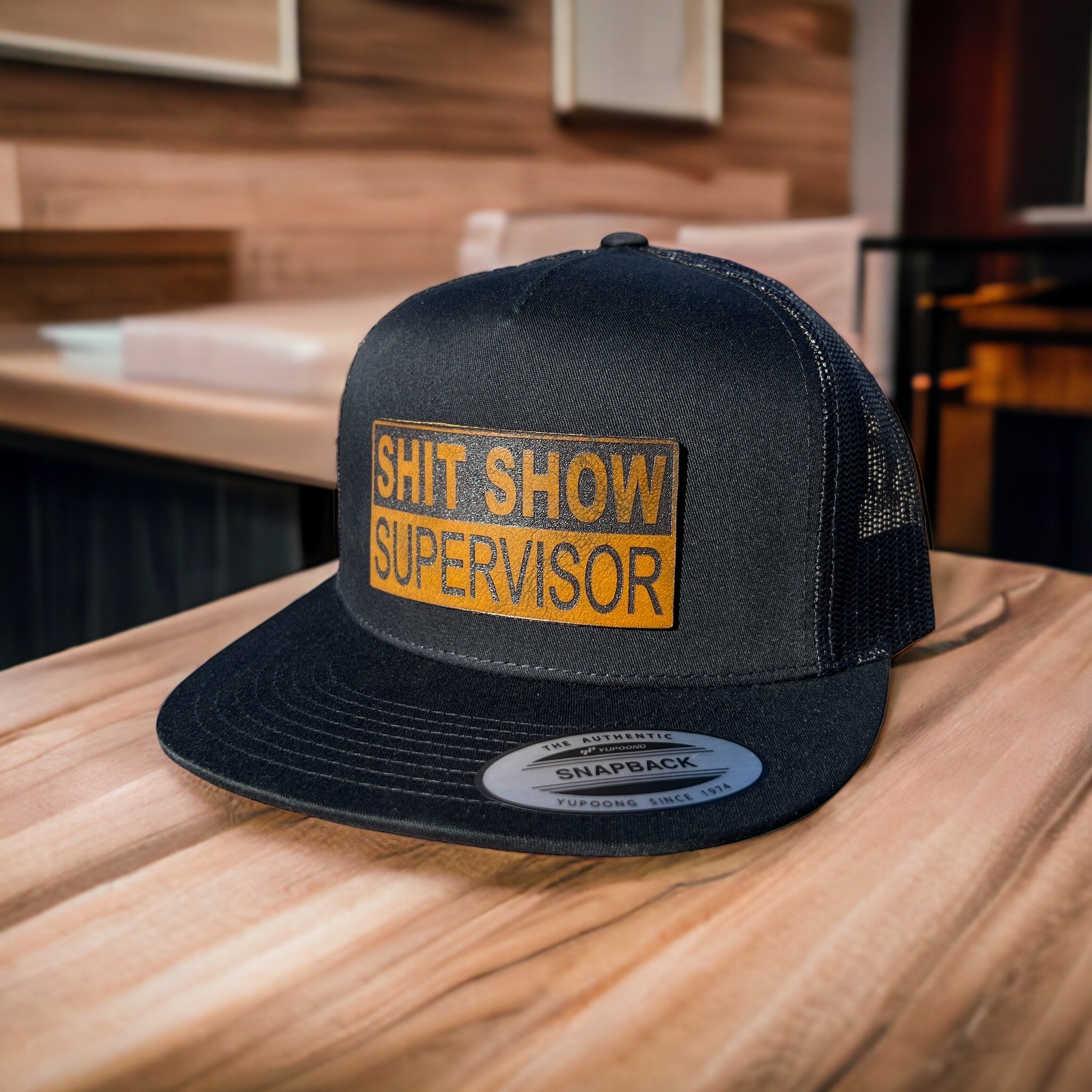 Shit Show Supervisor Leather Patch Hat - Etsy