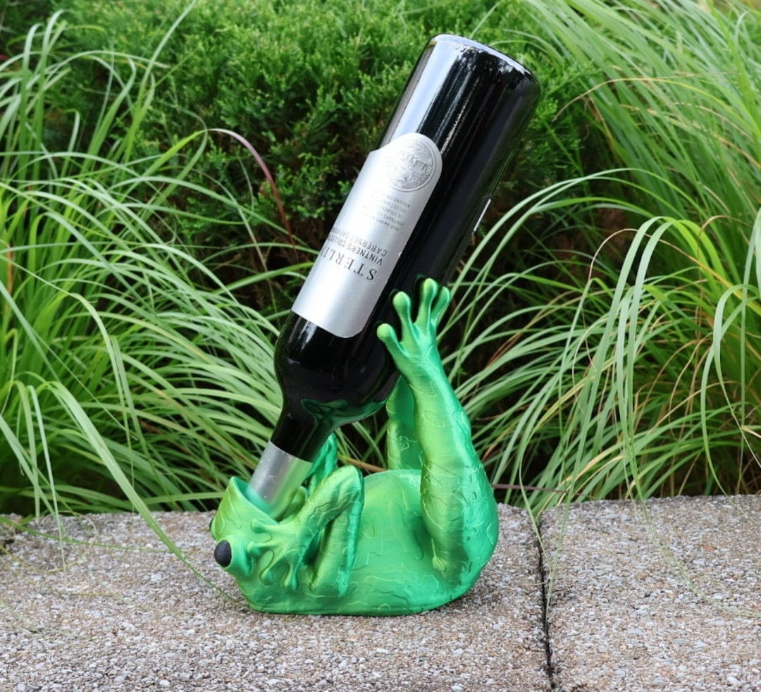Frog Wine Bottle Holder Decor - Bottle Holder Display - 3d Printed Frog ...