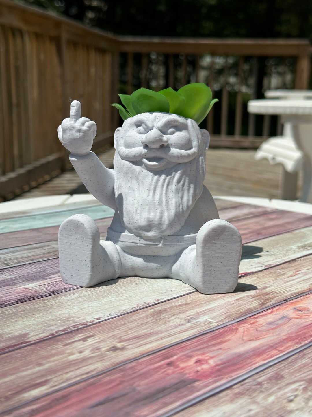 Snarky Middle Finger Gnome Planter: Funny Garden Decor - Etsy