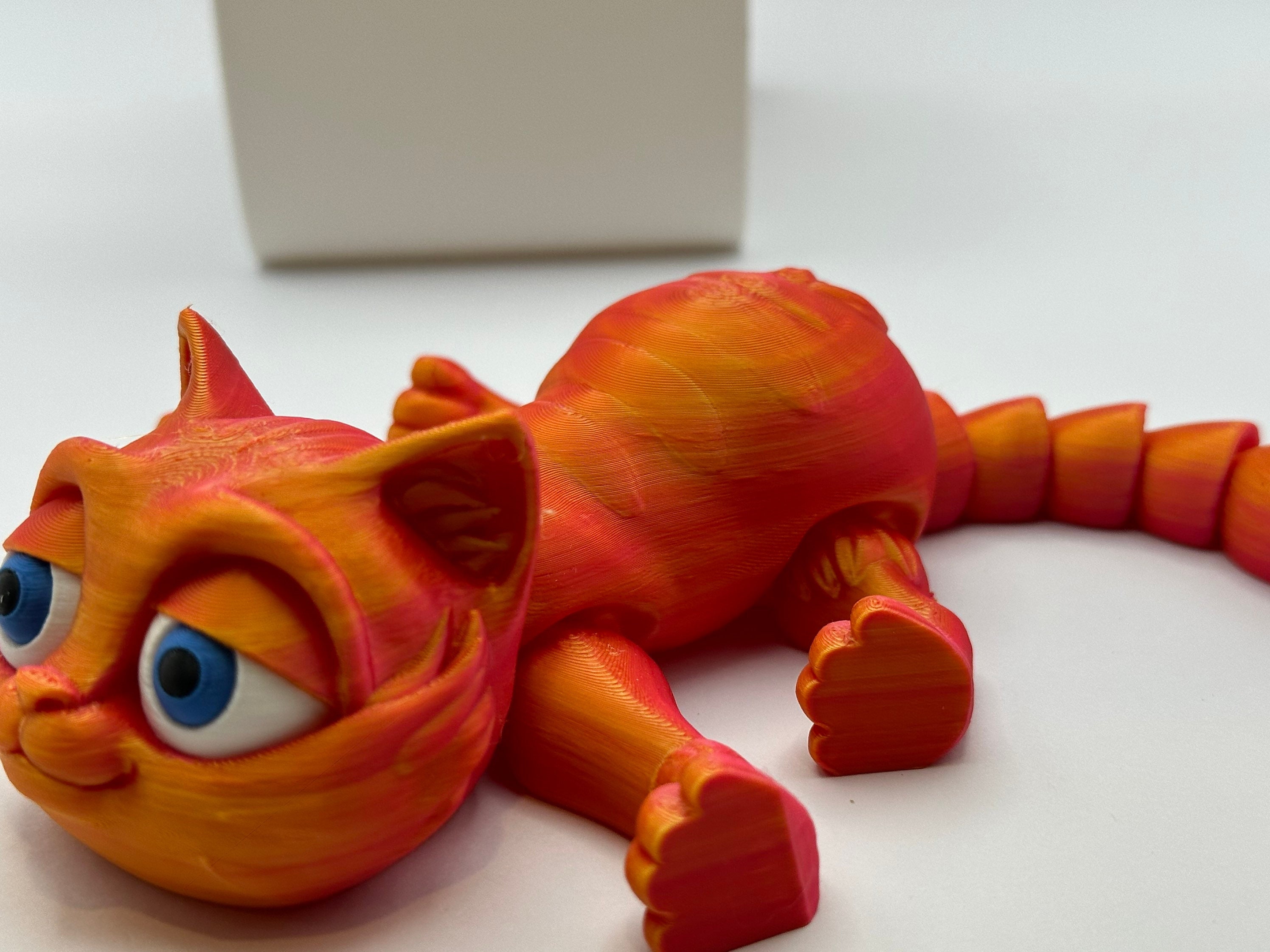 Articulating 3D Printed Cat Fidget Toy - Red Gold Filament - Etsy