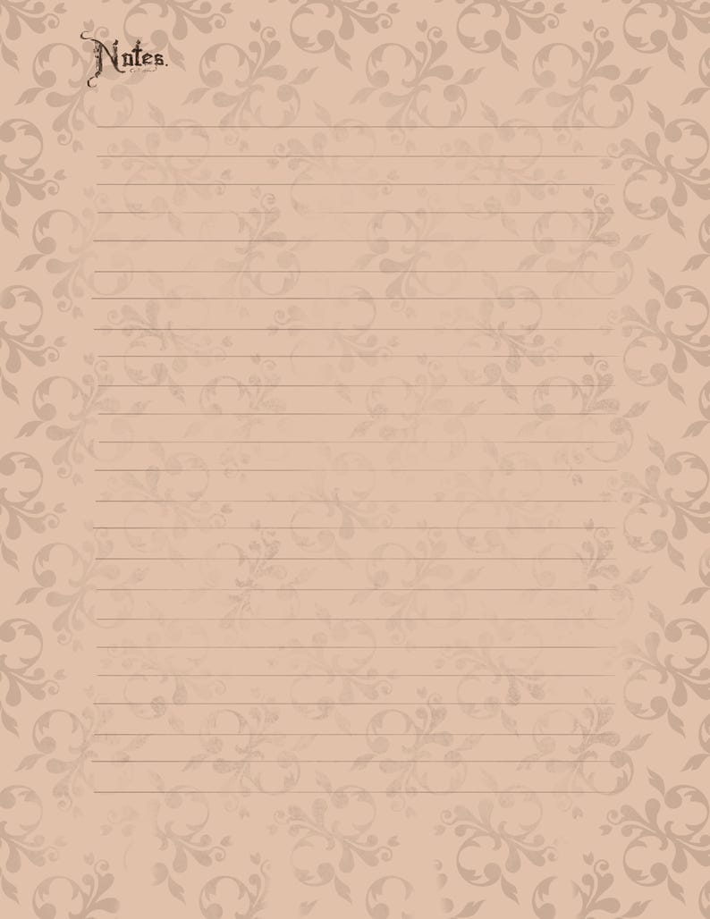 Victorian Digital Note Pages Three Different Page Styles Digital ...