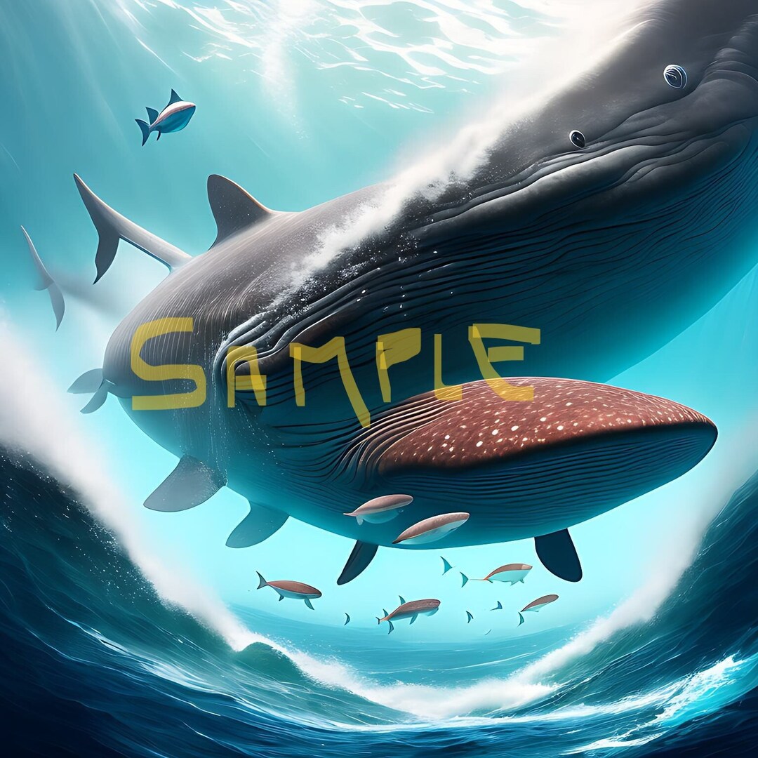 3D LASER ART Fantasy Fish Flying Out of Water Over Ocean Waves Ready to ...