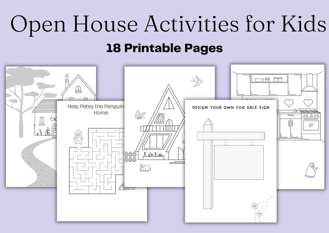 Open House Activities for Kids, Open House Real Estate Agent Activities ...