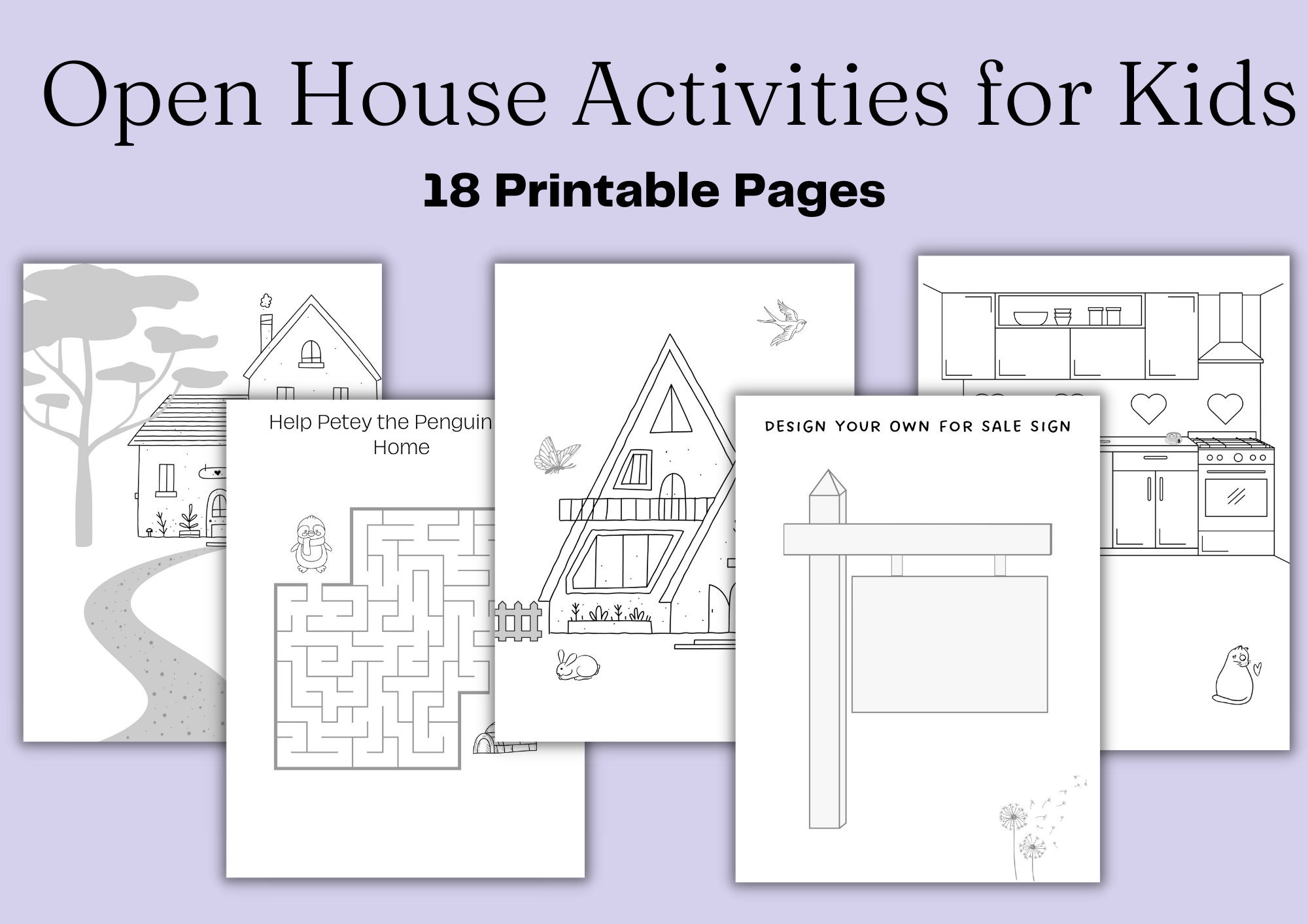 Open House Activities for Kids, Open House Real Estate Agent Activities ...