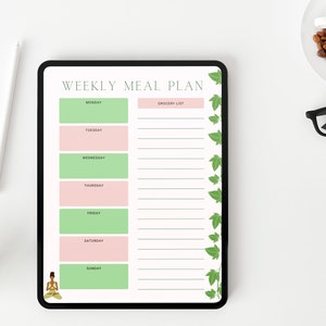 Pink and Green Digital Planner, Editable Planner, Student Planner ...