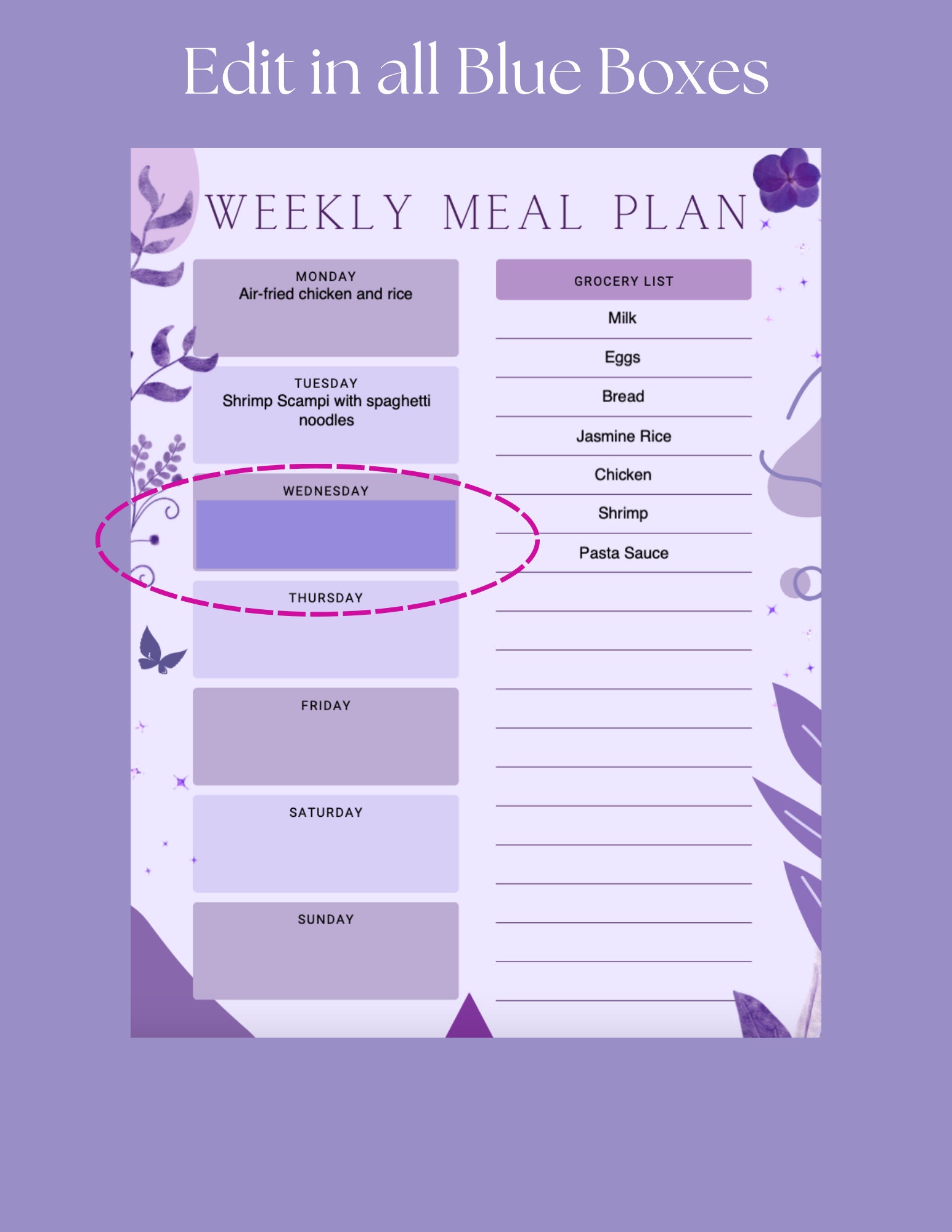 Digital Planner Set, Purple Digital Planner, Purple, Daily Planner ...