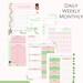Pink and Green Digital Planner, Editable Planner, Student Planner ...