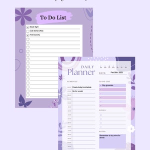 Digital Planner Set, Purple Digital Planner, Purple, Daily Planner ...