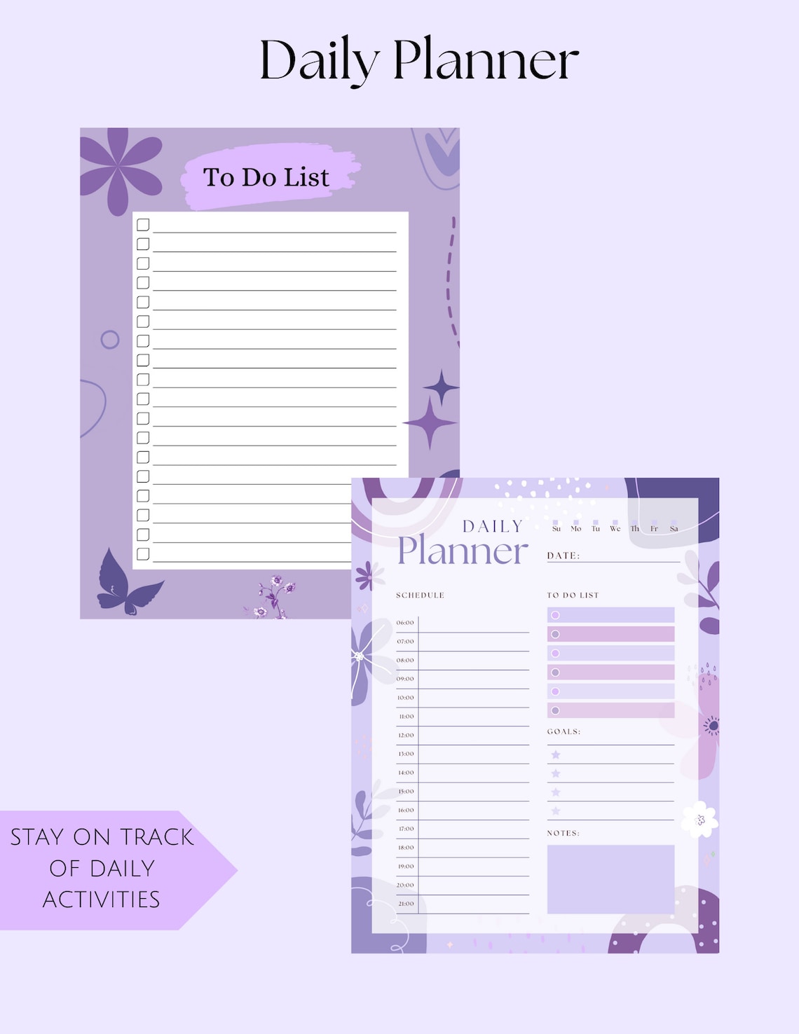 Digital Planner Set, Purple Digital Planner, Purple, Daily Planner ...