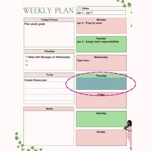 Pink and Green Digital Planner, Editable Planner, Student Planner ...