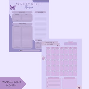 Digital Planner Set, Purple Digital Planner, Purple, Daily Planner ...
