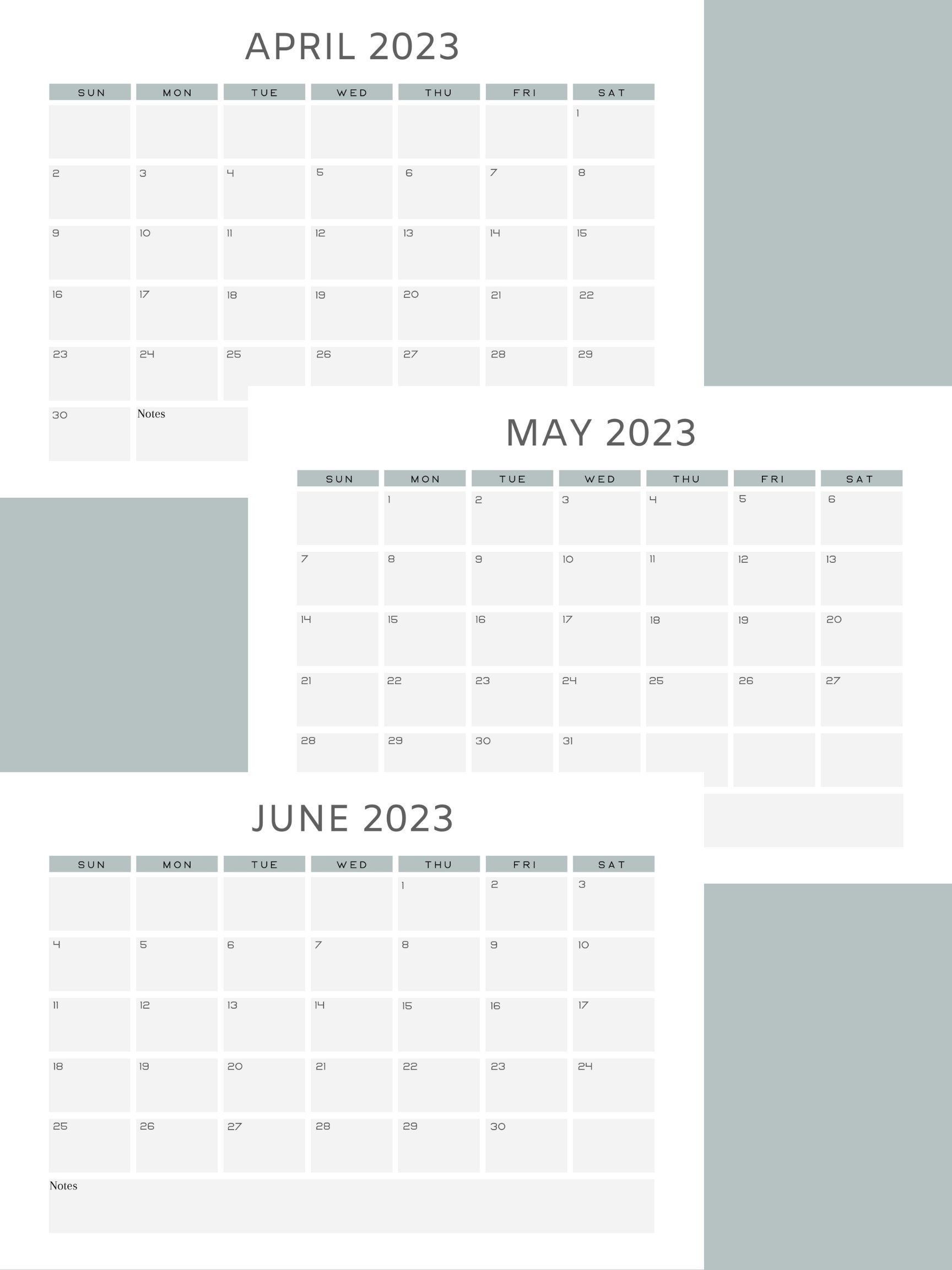 2023 Monthly Calendar, Professional Calendar, Editable Calendar ...