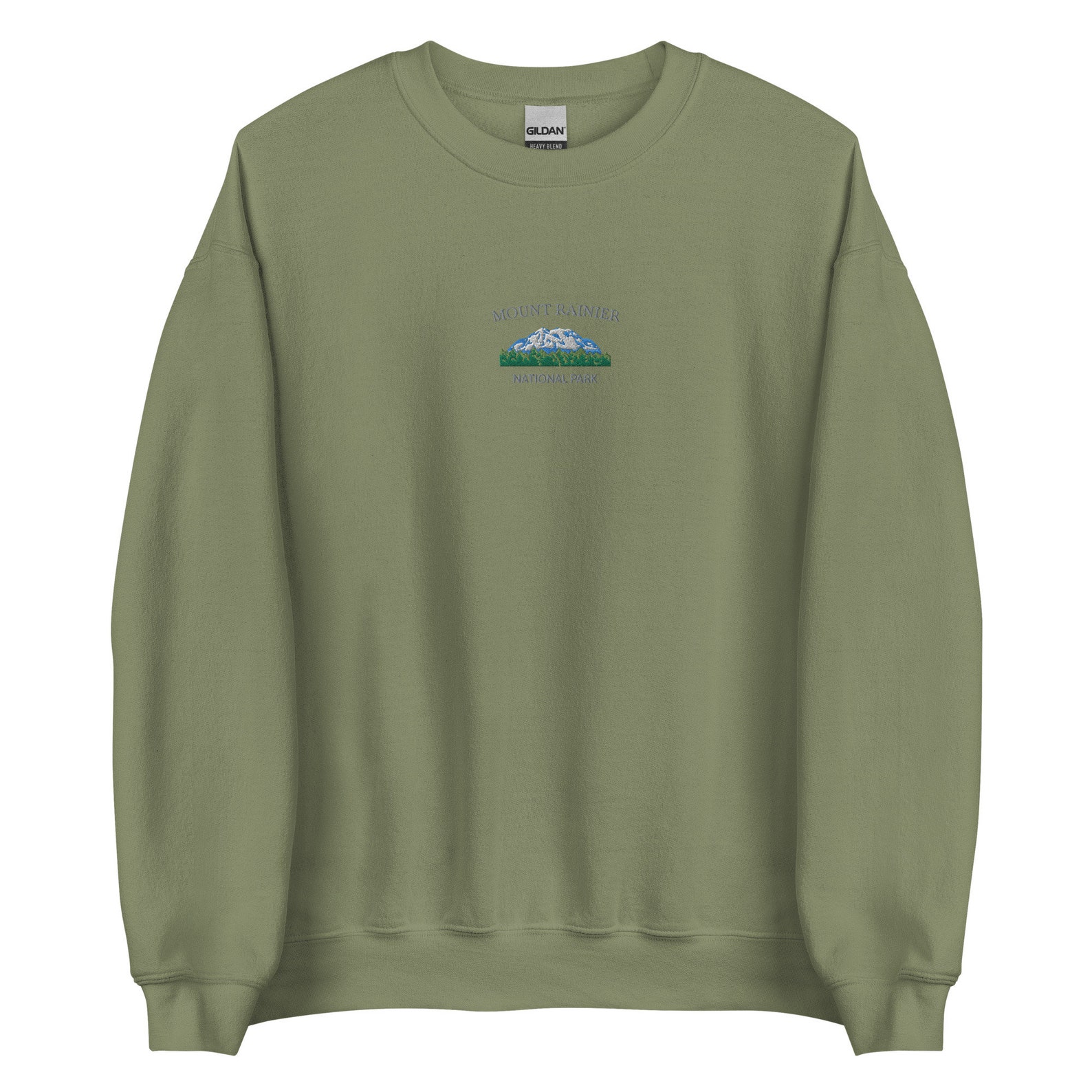 Mount Rainier Embroidered Sweatshirt - Stitched Vintage Style Mountain ...