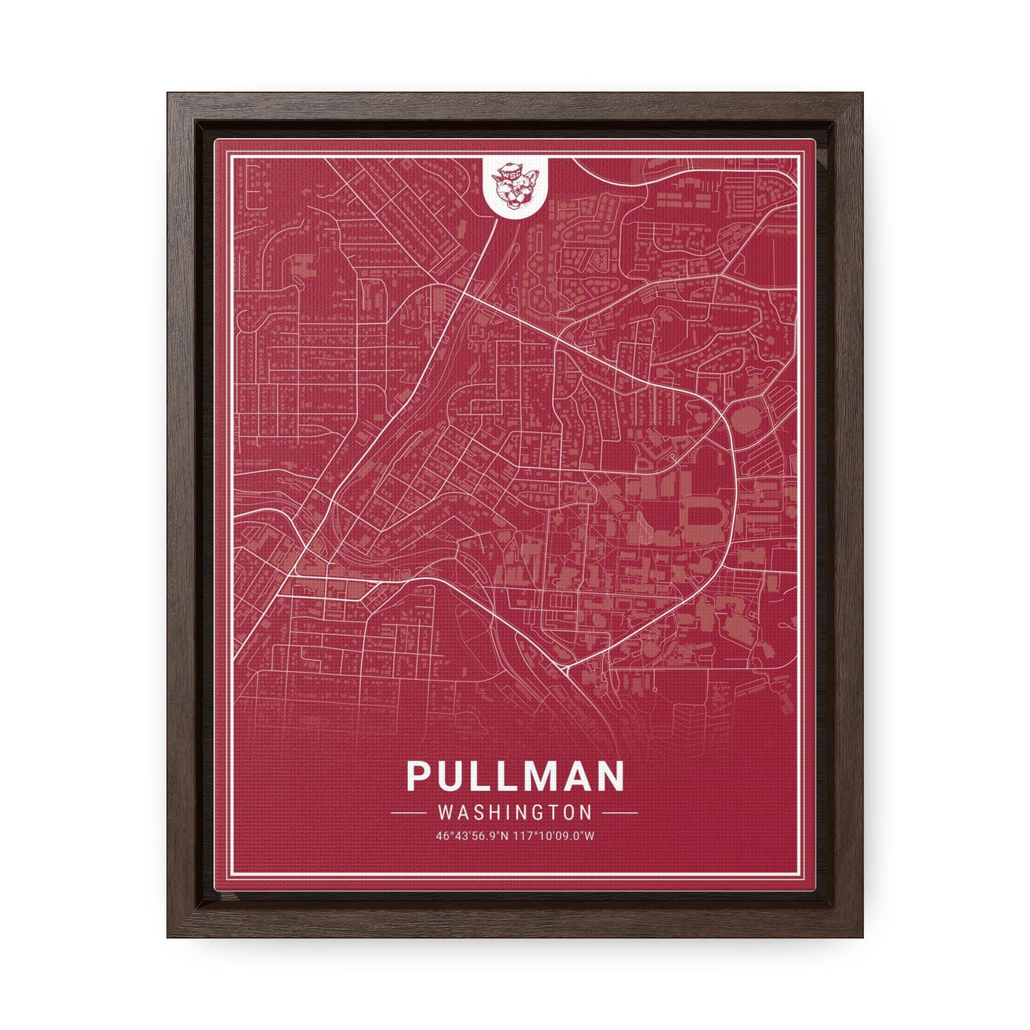 Pullman Washington City Map Framed - Etsy