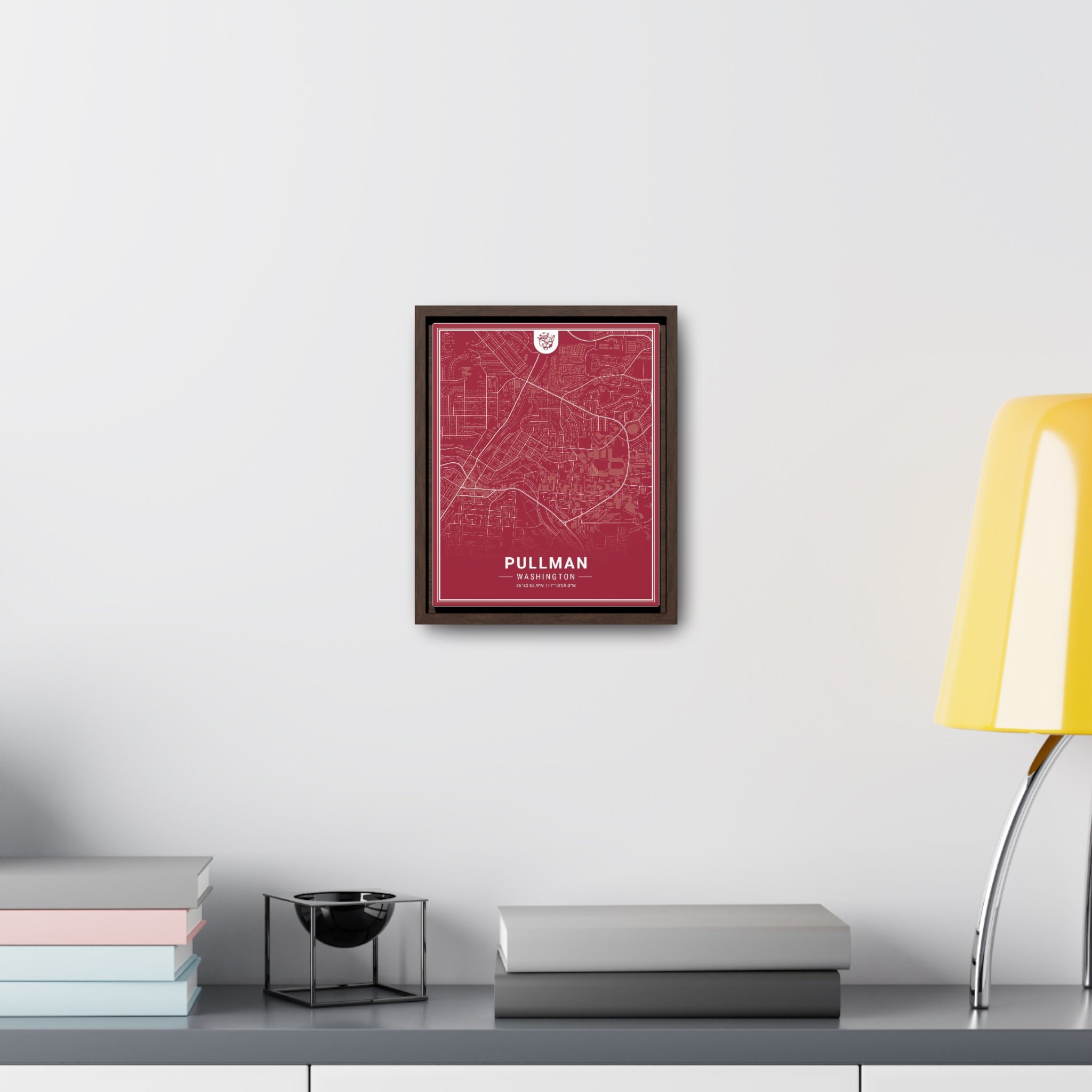 Pullman Washington City Map Framed - Etsy