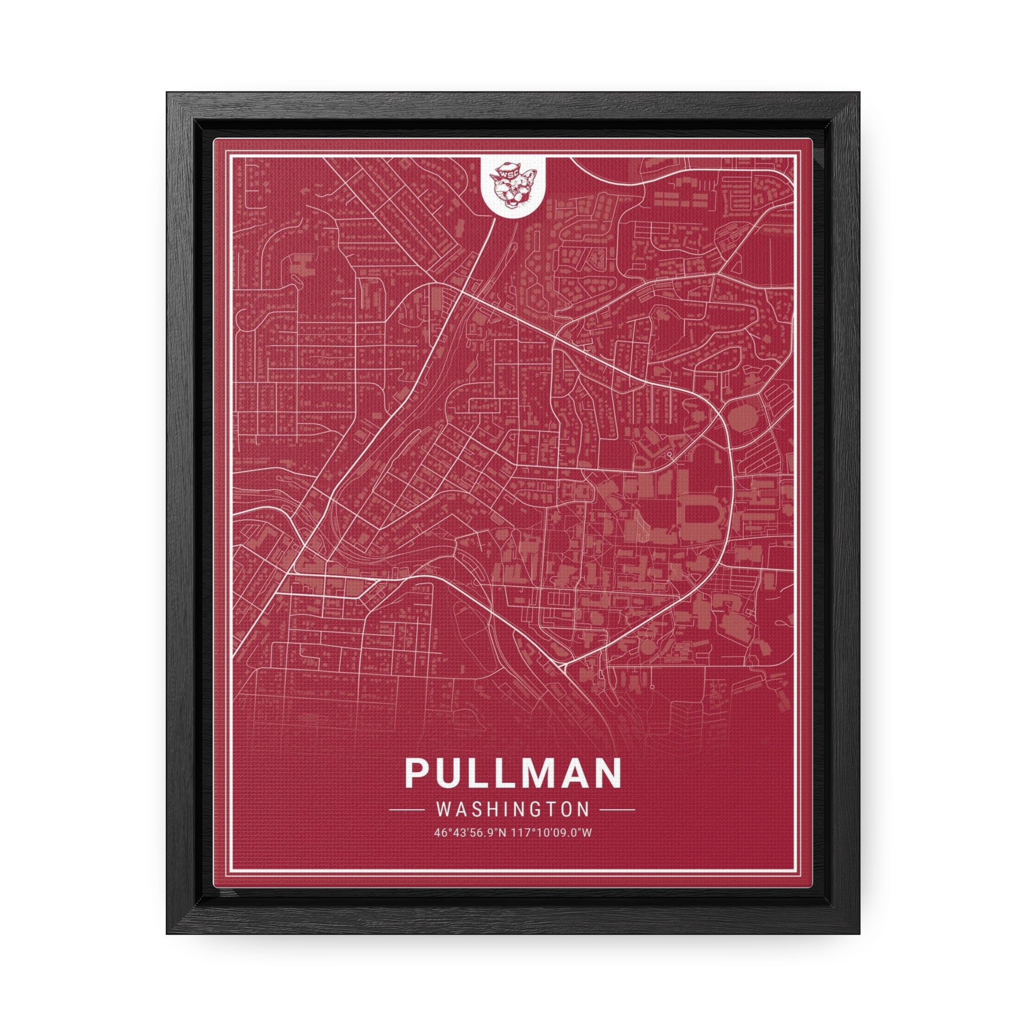 Pullman Washington City Map Framed - Etsy