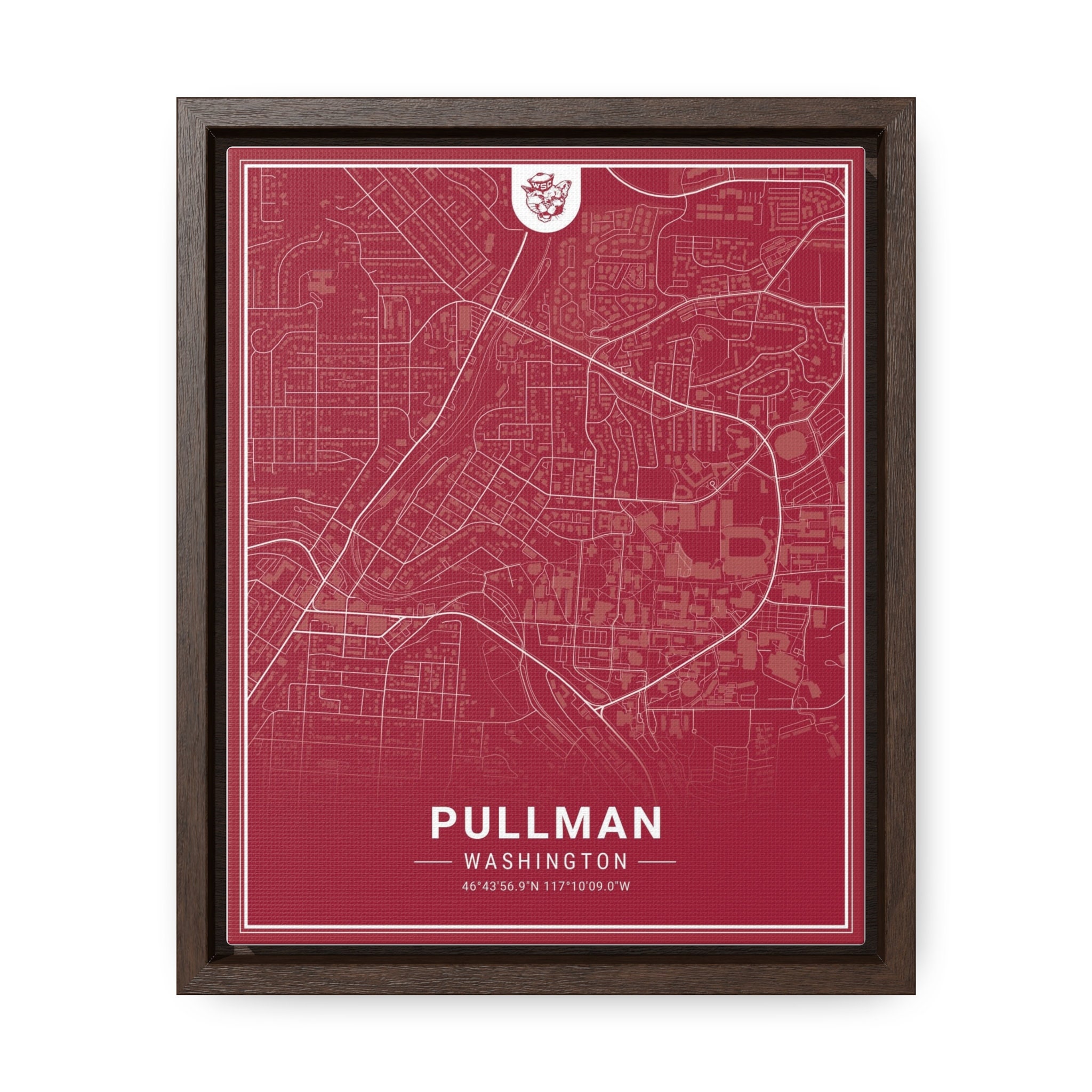 Pullman Washington City Map Framed - Etsy