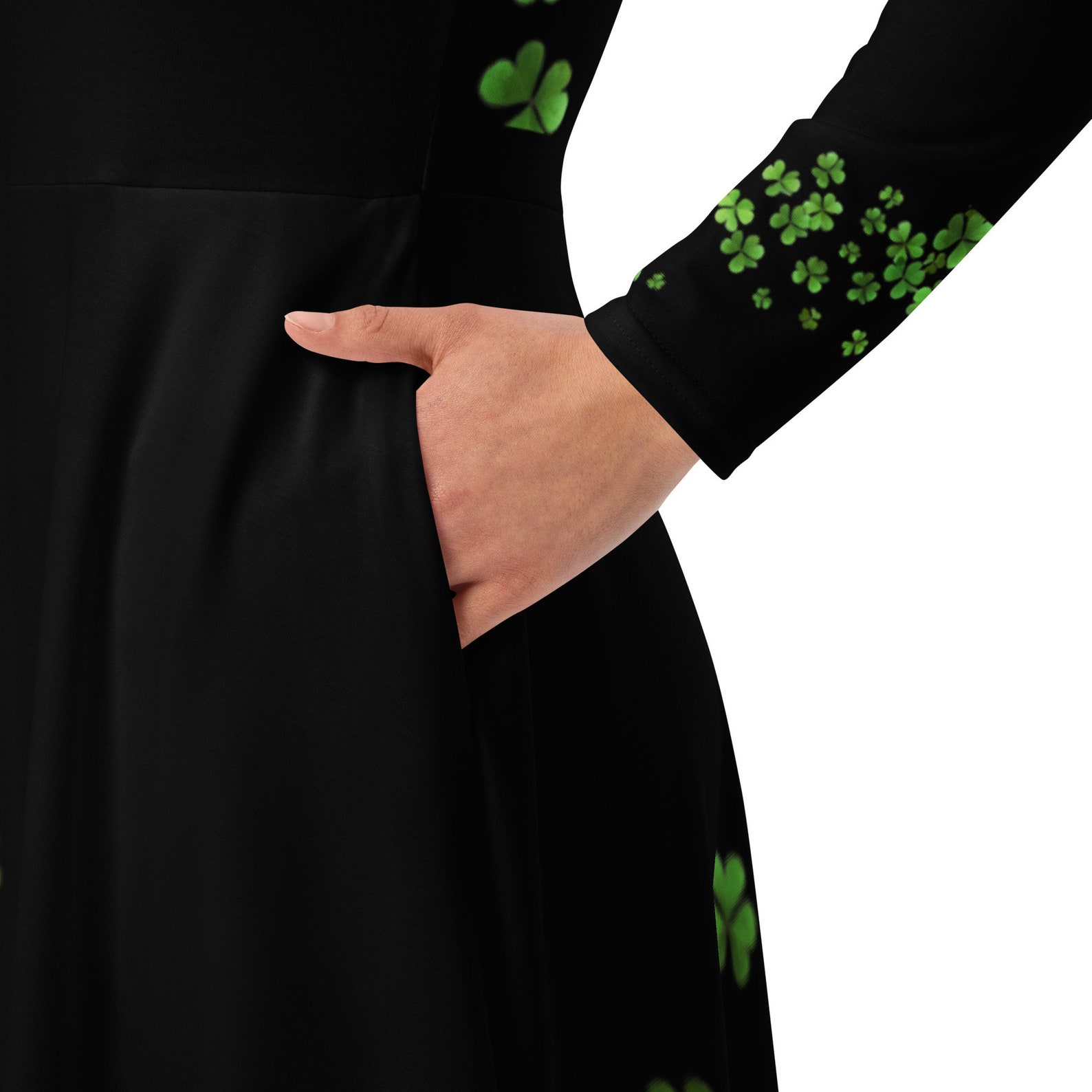 Long Sleeve Shamrock Midi Dress With Pockets Shamrock Midi Dress With ...