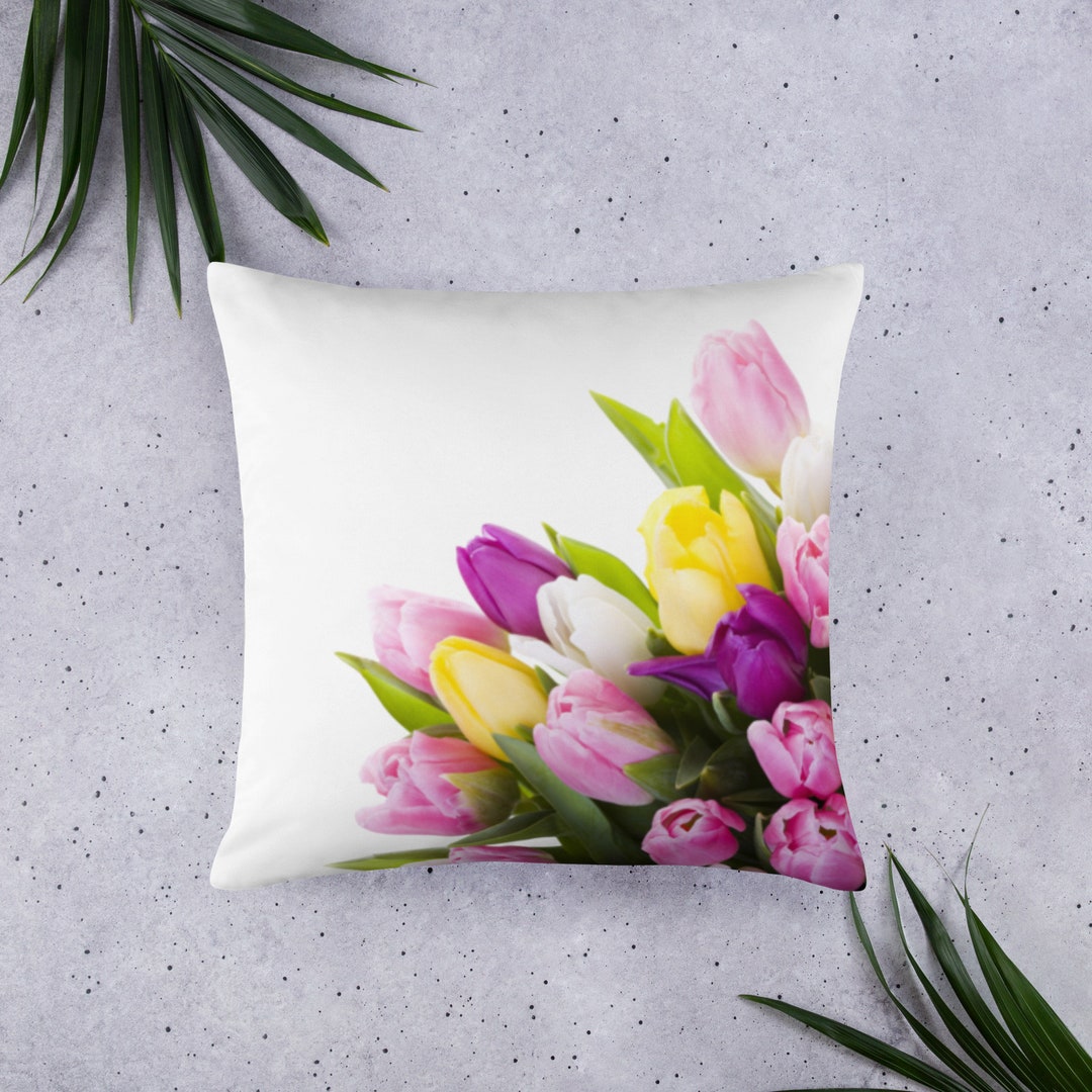 Spring Tulip Throw Pillows With Insert Cushion Covers Accent Pillows ...