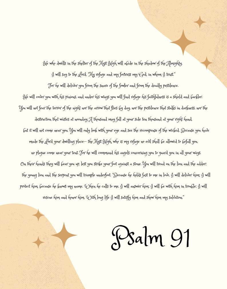 Psalm 91 Modern Art Poster - Etsy