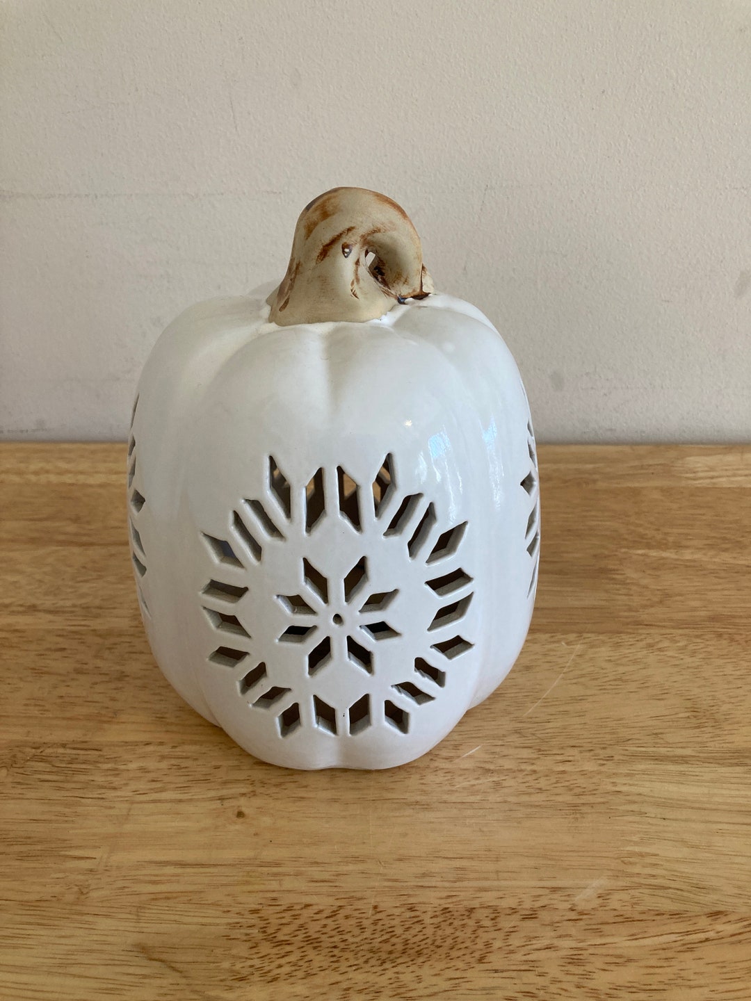 Hallmark LUMINARY White Ceramic PUMPKIN Halloween Thanksgiving - Etsy