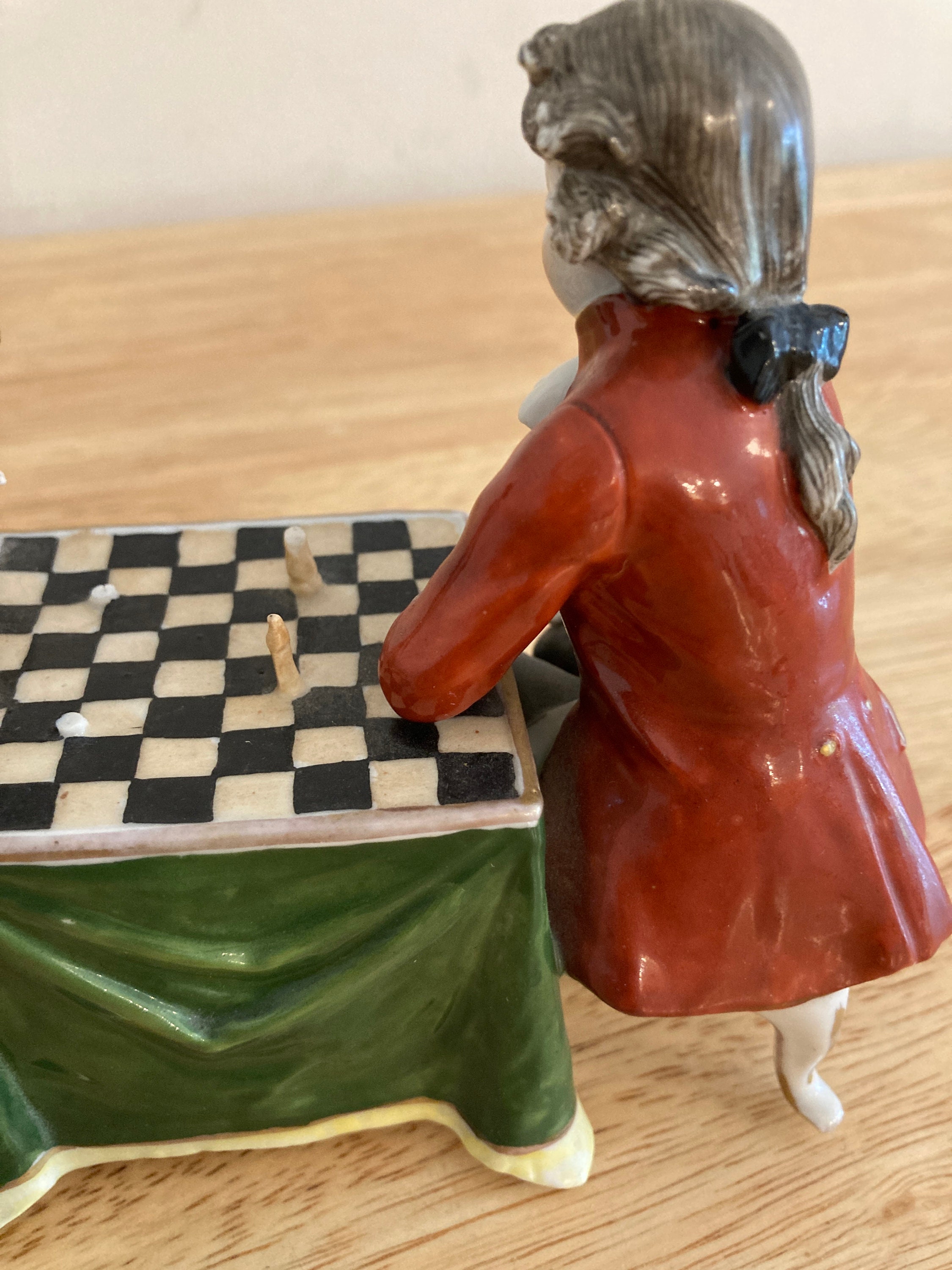 Antique 18th Century Porcelain German Figurine Couple Playing Chess ...