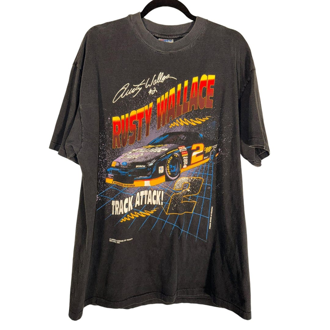 Vintage Rusty Wallace Shirt NASCAR Graphic Tee 1990s - Etsy