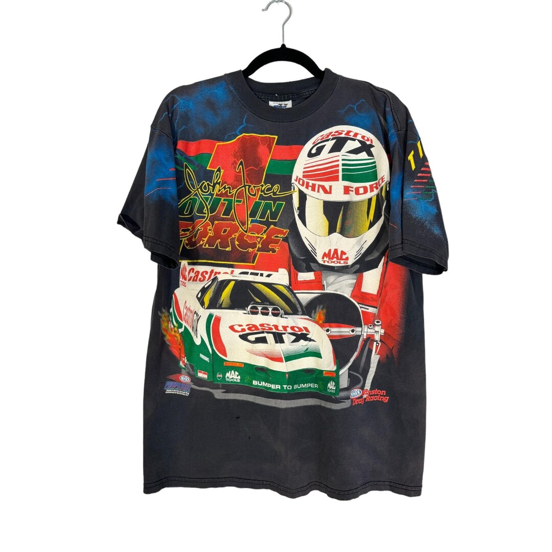 Vintage John Force Shirt NHRA All Over Print Winston Drag Racing - Etsy
