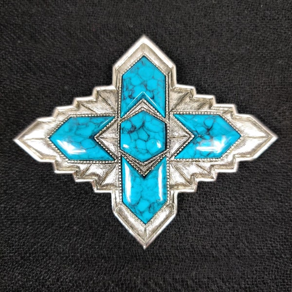 Turquoise Brooch - Etsy