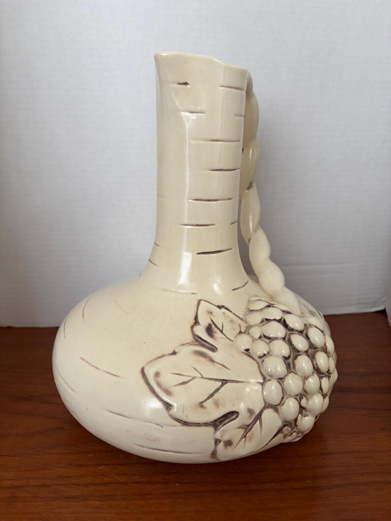 Red Wing Pottery #616 Pitcher With Grapes and Rope Handle - Etsy
