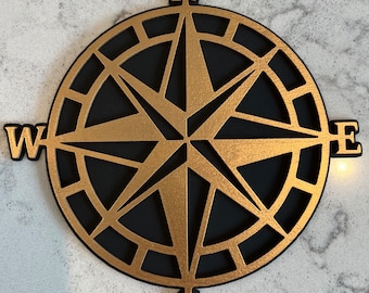 Nautical Compass Rose Metal Wall Art Copper/bronzed Plated - Etsy