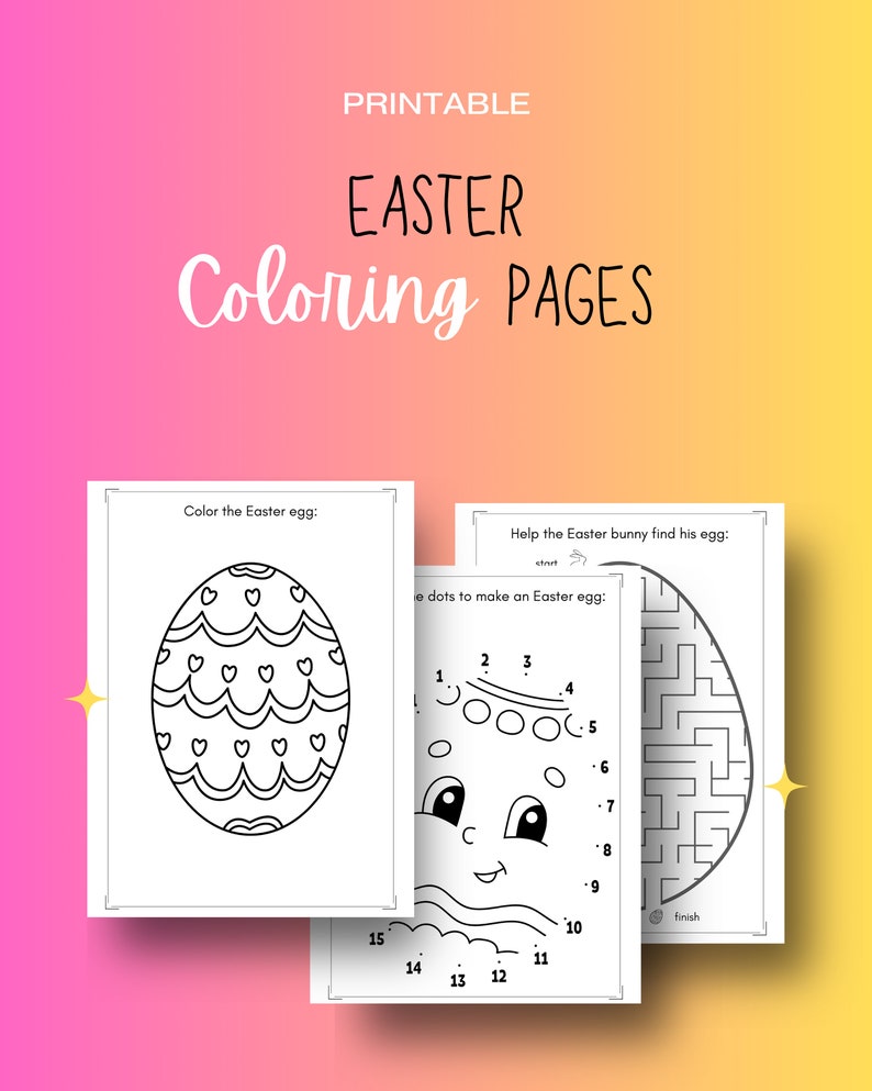 21 Easter Themed Coloring/activity Pages - Etsy