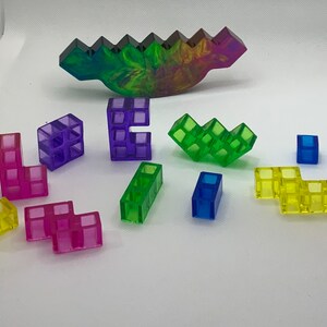 Master the Balance: Resin Tetris Puzzle - Etsy